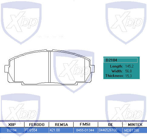 BPD2104 - D2104 - TOYOTA Hiace Front 2001-2007 Techo Duro - Xtender