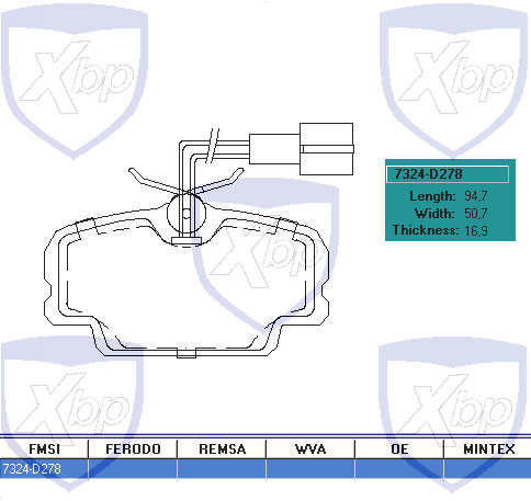 BPD278 - D278-7324 - MERCEDES-BENZ 190E Front 1988-1989 Parking Brake ...