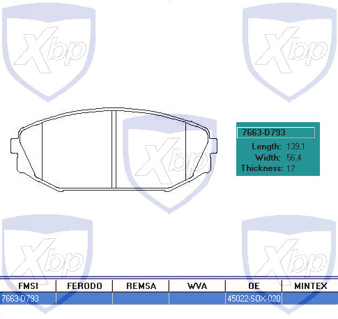 BPD793 - D793-7663 - ACURA MDX Front 2001-2002 Parking Brake - Xtender